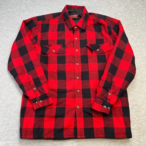 VTG Allen Wickfield Flannel Shirt Mens Large Red Buffalo Check ...