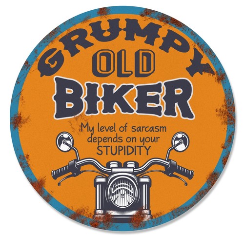 Funny Motorbike Garage Metal Sign, Motorcycle Plaque Grumpy Old Biker ...