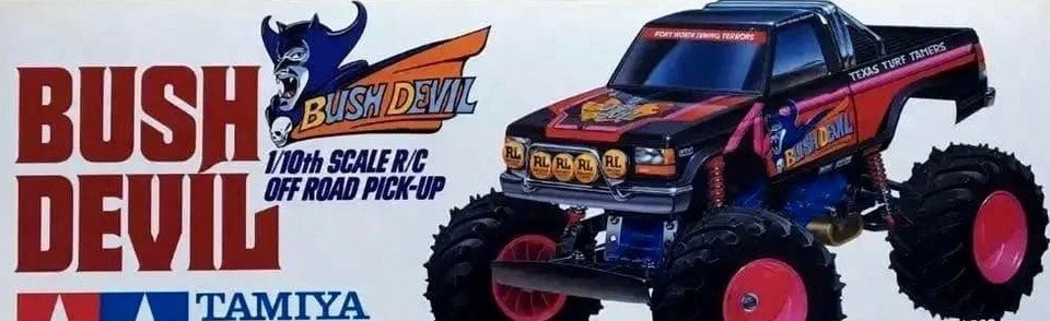 Vintage 1991 Tamiya Bush Devil 1/10 RC Off Road Truck Kit w ESC Japan ...