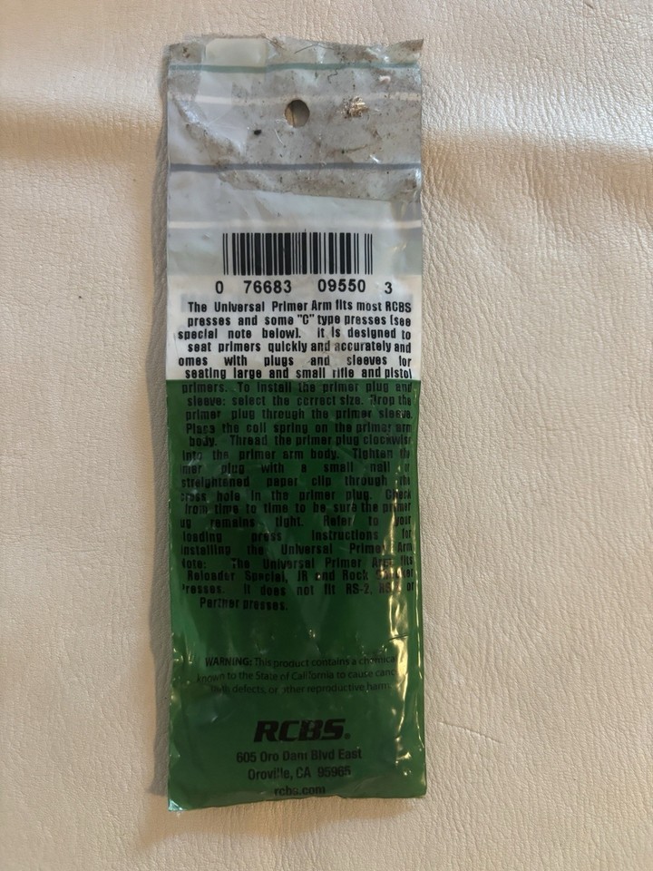 RCBS, Unversal Priming Arm with Lg & Sm primer heads | eBay