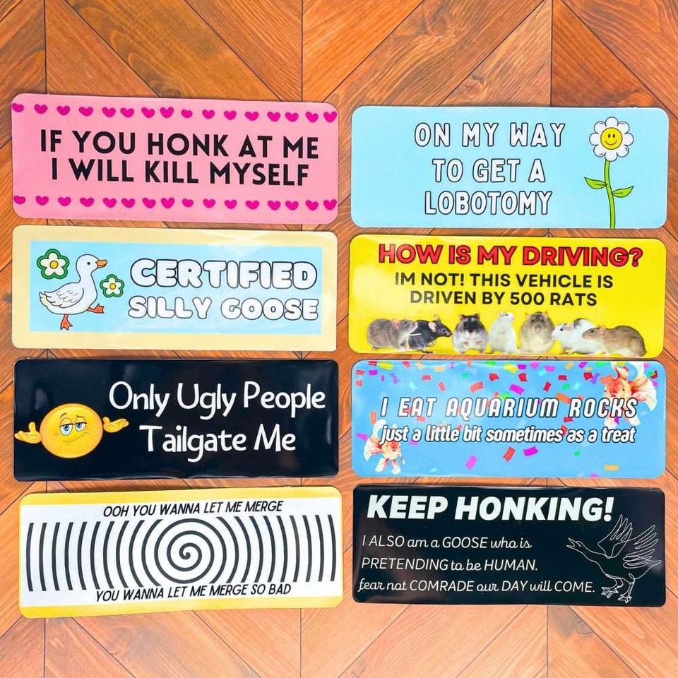 10PC Funny Car Bumper Magnets | Magnetic Auto Bumpers Magnet Decals for ...