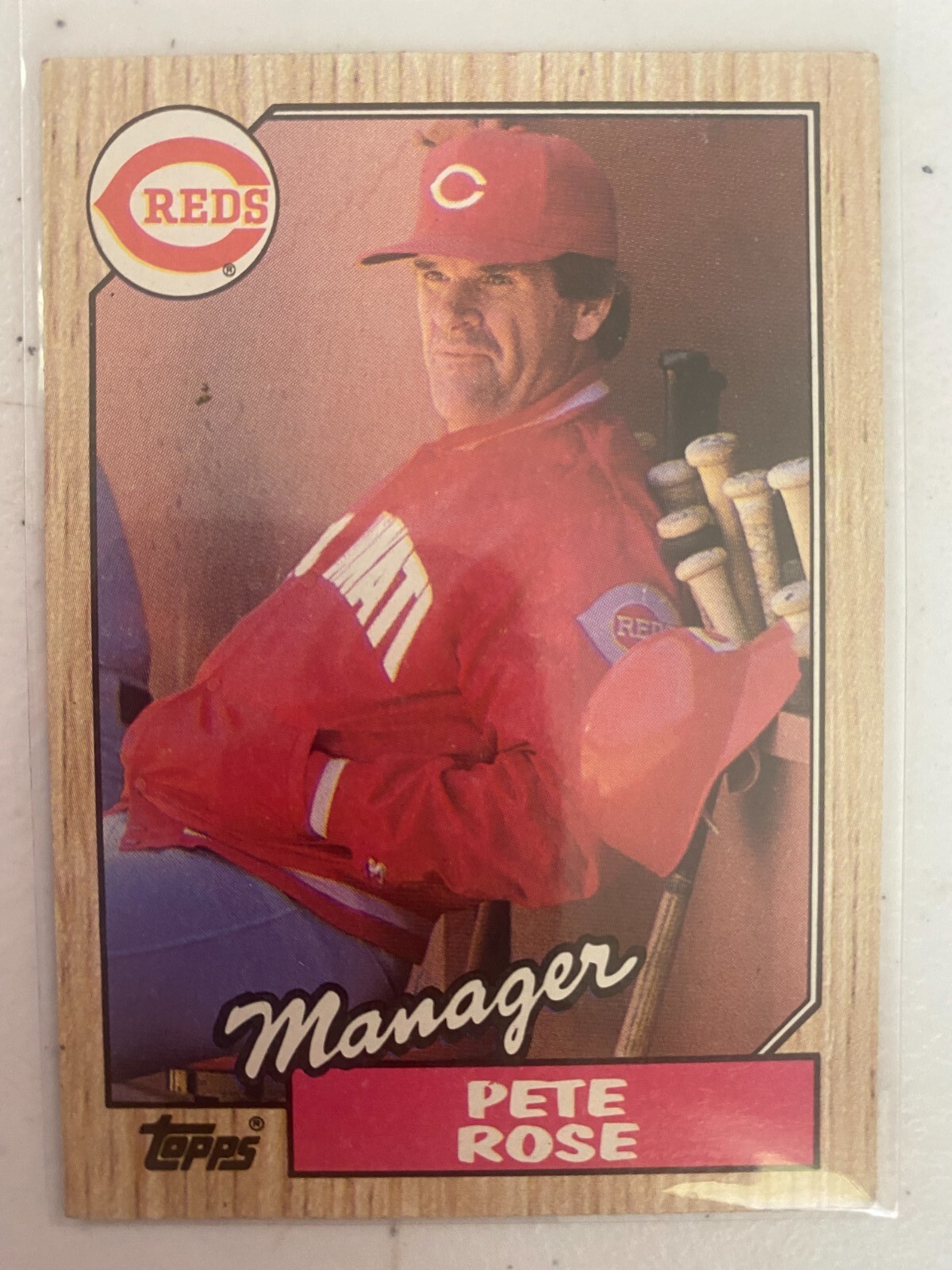 1987 Topps Baseball Card Manager Pete Rose #393 Mint Condition. Sharp ...