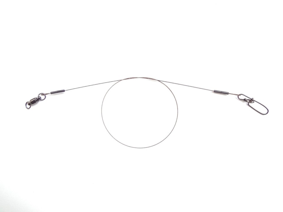 (10-Pack) MUSKY / PIKE STRANDED WIRE LEADERS (BEARING SWIVEL) MUSKIE ...