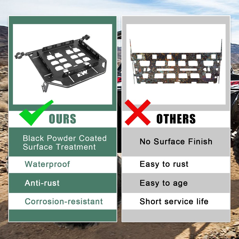 Adjustable Rear Bed Cargo Luggage Rack For 2022-2025 Polaris RZR Pro R ...