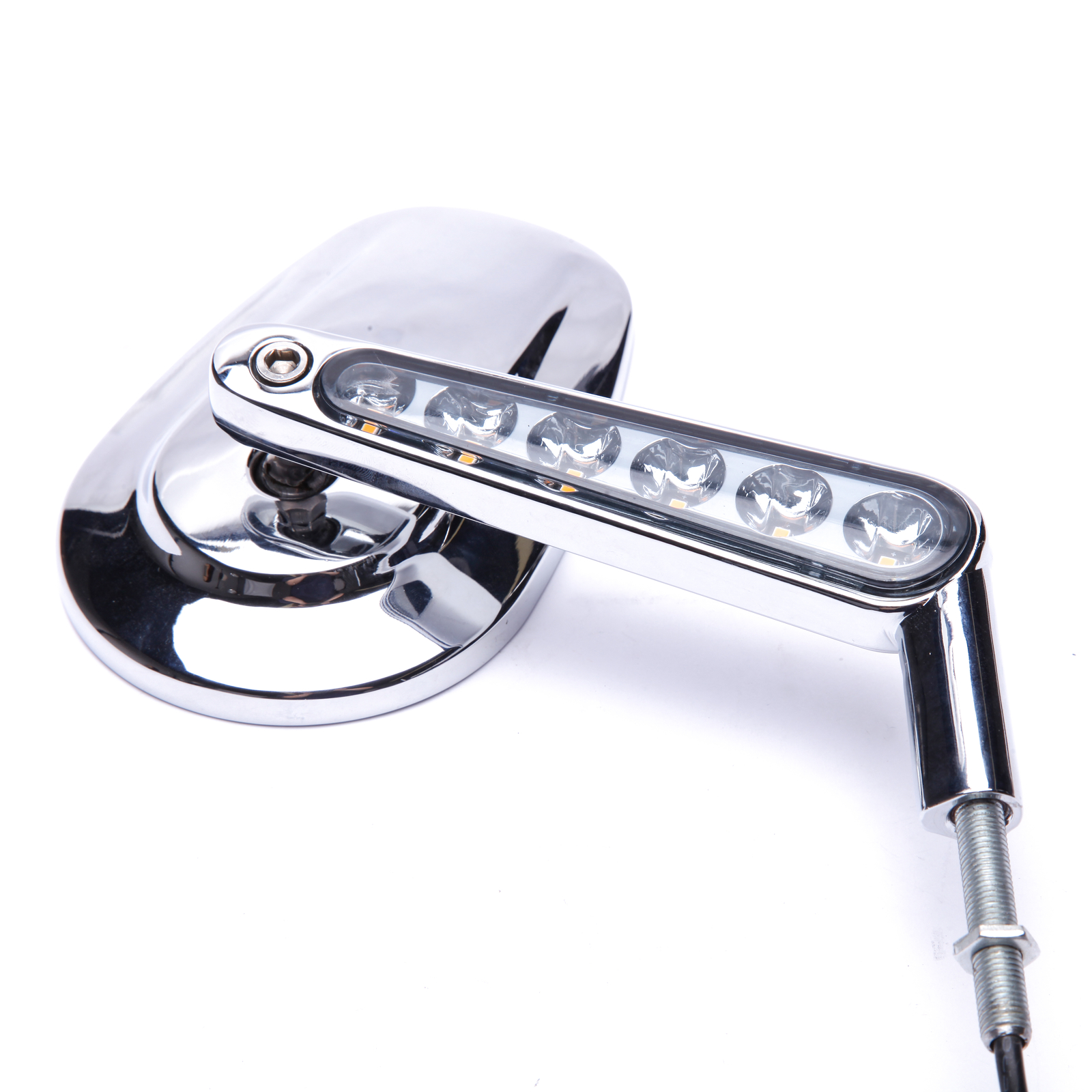 Chrome Muscle Rearview Side Mirrors LED Turn Signals For Harley VROD V ...