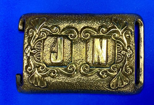 Custom Initial Letter's JN Gold Color Vintage Belt Buckle - The CHAD ...