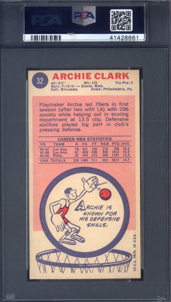 1969 Topps #32 Archie Clark 76ers PSA 7 | eBay