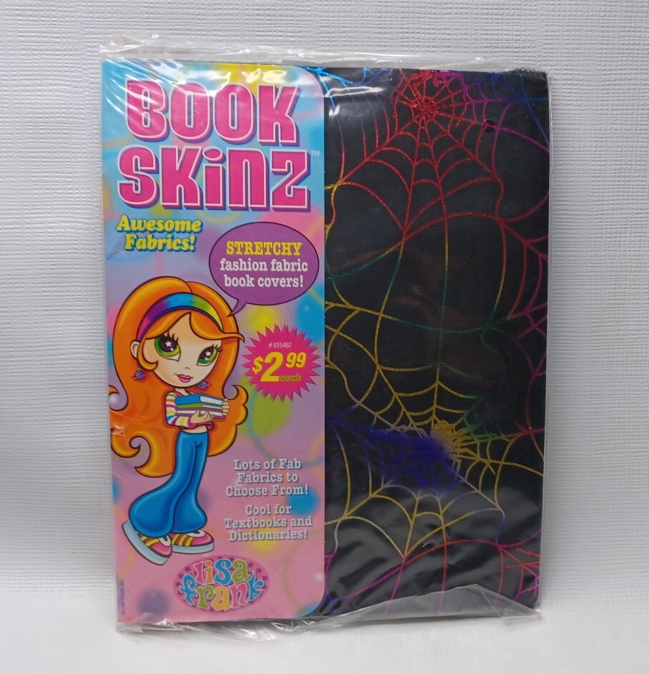 Lisa Frank Book Skinz Rainbow Spider Web Stretchy Book Cover | eBay