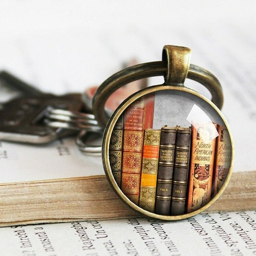 Book Stack Keyring, Book Lover Reader Gift, Reader Library Key Chain ...