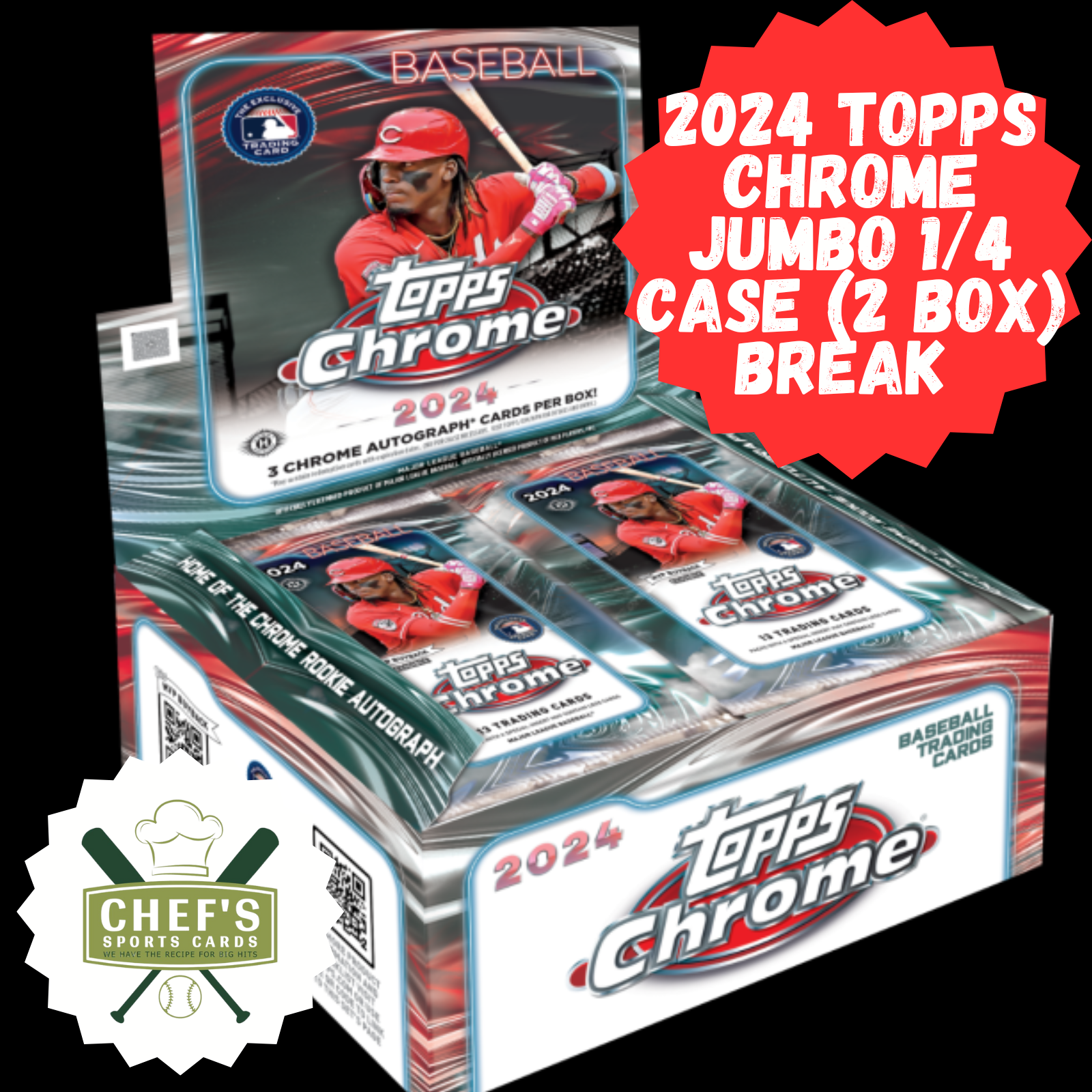 PHILADELPHIA PHILLIES - 2024 TOPPS CHROME BASE. 1/4 JUMBO CASE (2 BOX ...