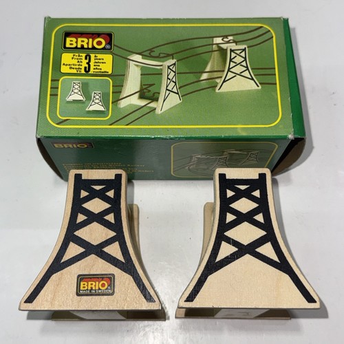 Vintage Brio 33556 Wooden Railway Bridge Supports W/ Box 1980s | eBay