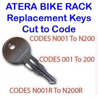 2 x Atera Bike Cycle Rack Carriers Replacement Keys Cut to Code 001 to ...