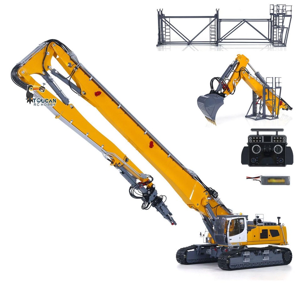 LESU 1/14 RC Full Hydraulic Excavator LR960 Two Type Arms RTR Digger XE ...