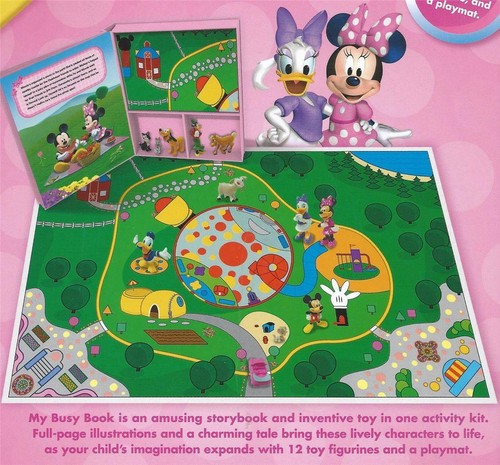 Disney Minnie Mouse My Busy Books Storybook 12 Figurines Play Mat New ...