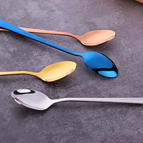8 Pieces 8 Inch 18/10 Iced Tea SpoonsLong Handle Mixing Spoon ...