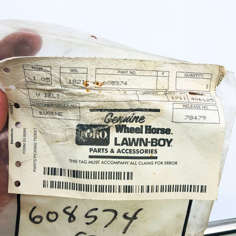 Lawn-Boy 608574 Upper Drive V Belt OEM NOS Replaces 605837 | eBay