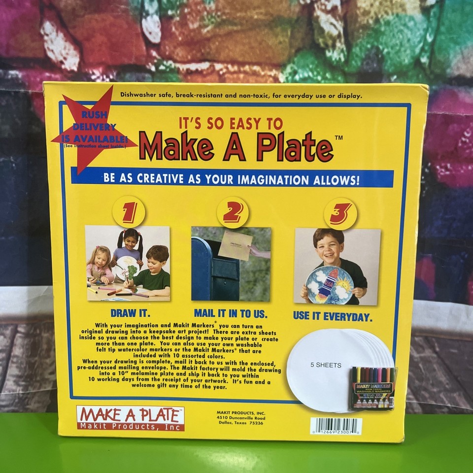 New MAKE A PLATE Create Your Own Plate Draw It, Mail It, & Use It With ...