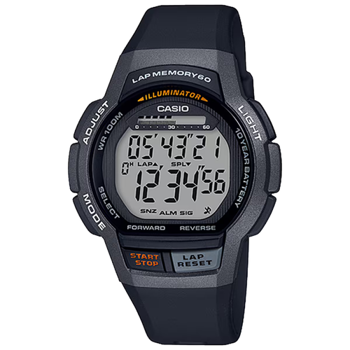 Casio WS1000H-1AV Men's 10 Year Battery Lap Memory Alarm Chronograph ...