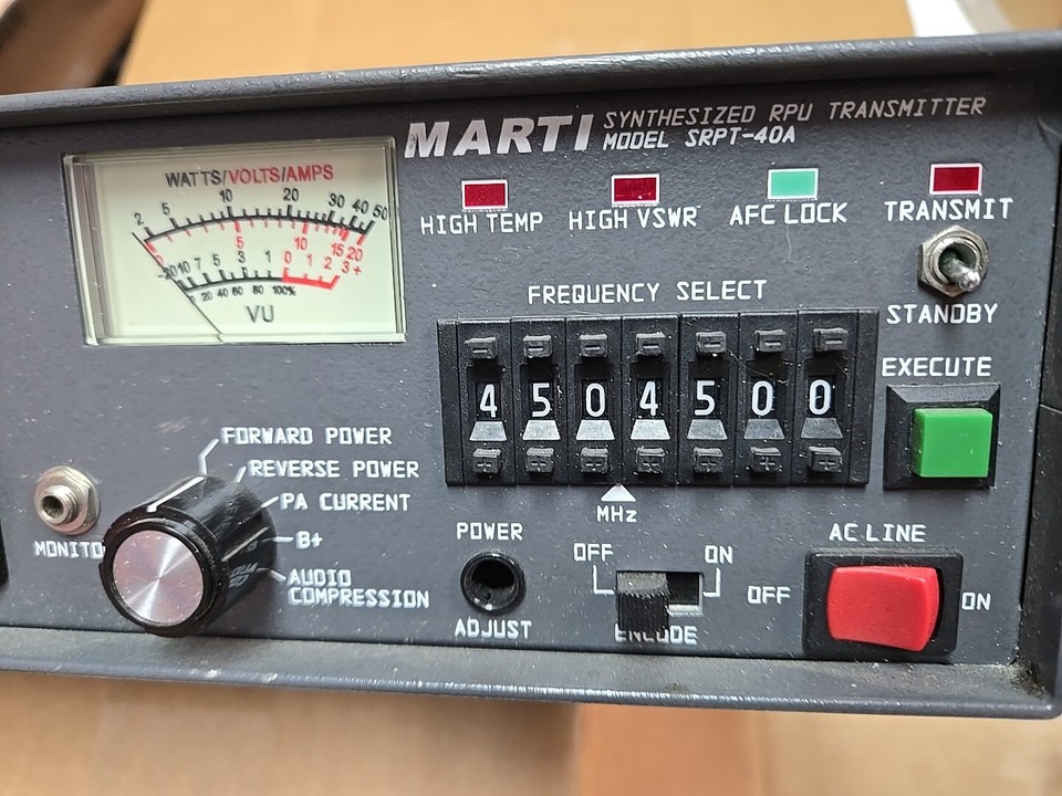 Marti SRPT-40A Synthesized RPU Transmitter / Remote Pickup Unit / Radio ...