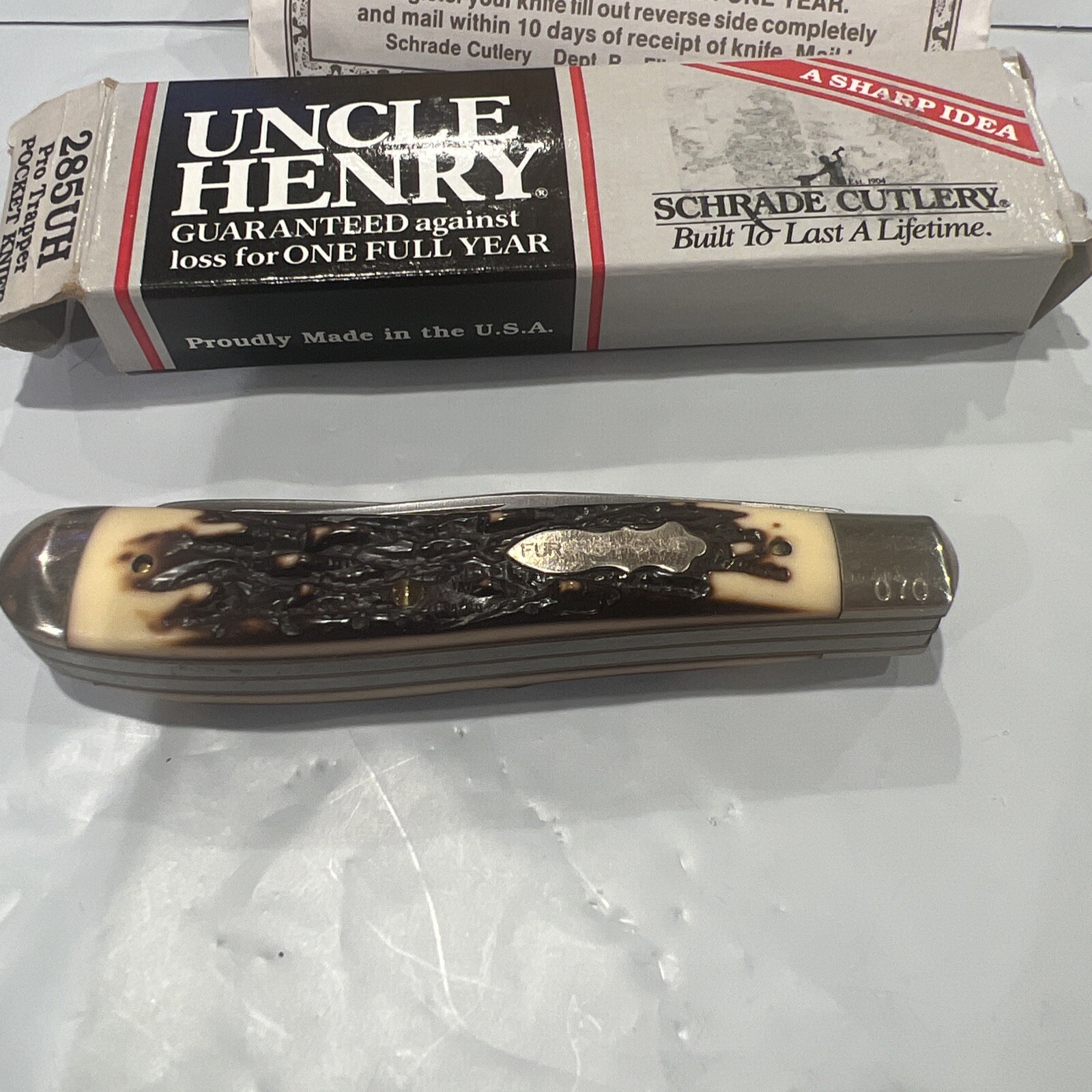 Schrade 285UH Knife Fish Fur & Game Trapper W/Original Packaging, USA ...