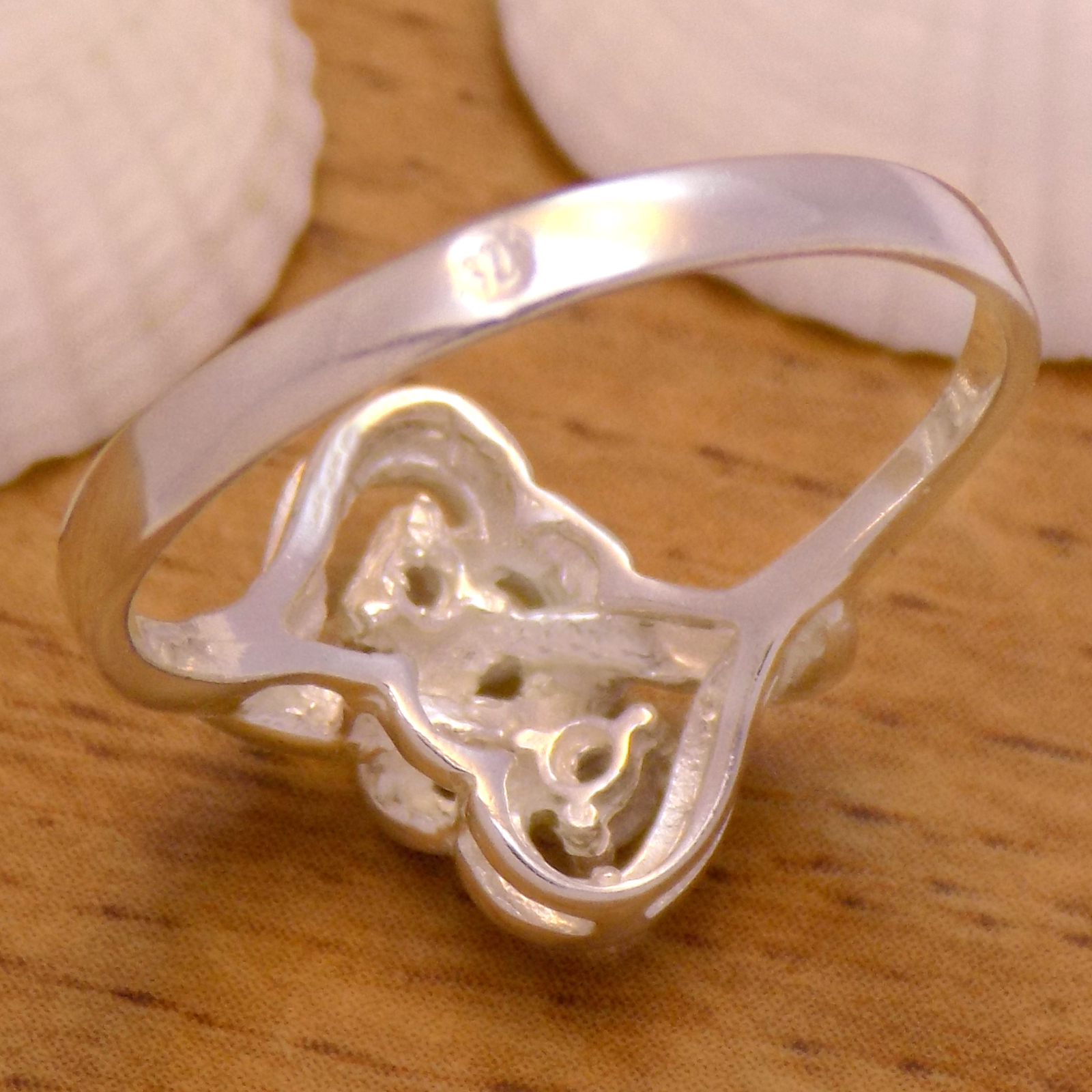 Elegant Gently Solid 925 Sterling Silver Cute Lovely Double Hearts ...