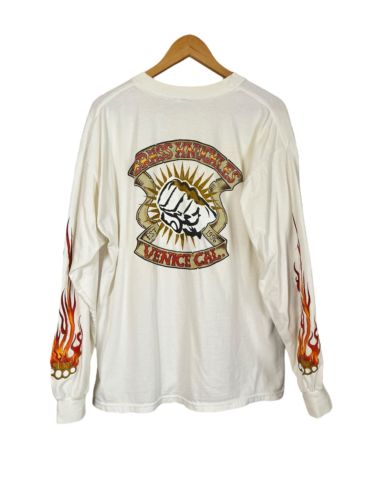 VTG Y2K Brass Knuckles Bernard Design Longsleeve XL V… - Gem