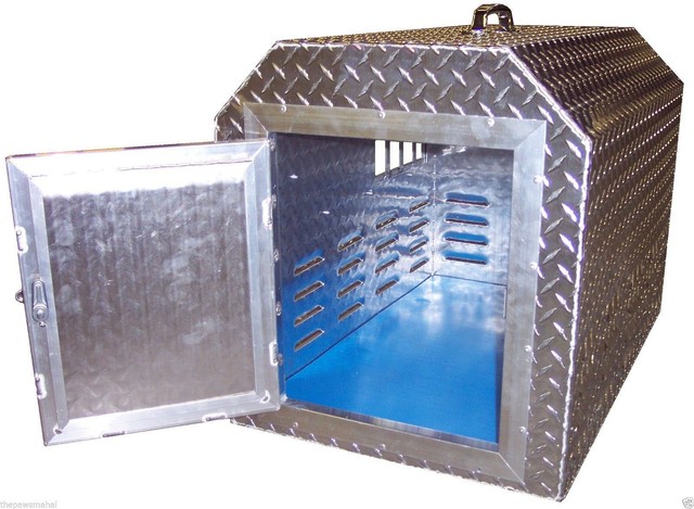 Diamond Plate .057 Aluminum Insulated Dog Box Kennel Tote Pet Pal | eBay