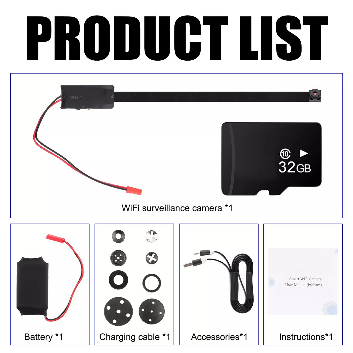 WiFi 1080P 4K Cam HD Wireless Security Mini Micro Pinhole Screw DIY Cam ...