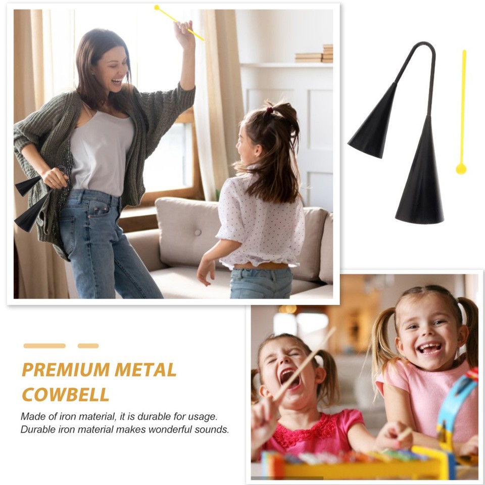 Metal Cowbells Durable Calling Bell Black Musical Instrument for ...