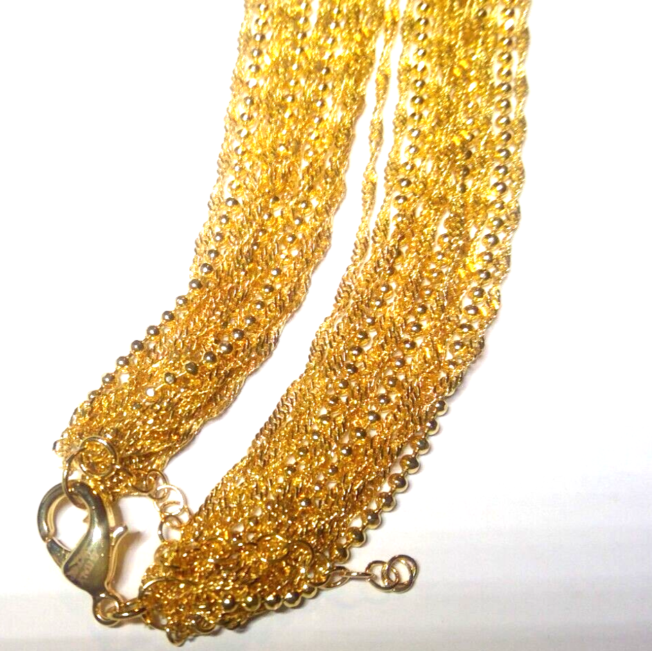 Gold Bead Ball Necklace 18kt Yellow Gold Over Bronze | eBay
