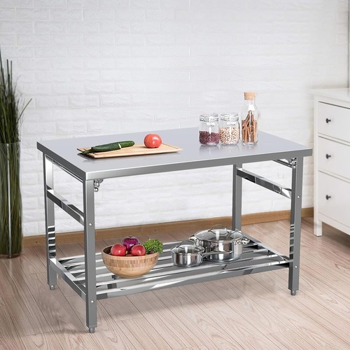 48 x 30Inch Stainless Steel Prep Table Commercial Folding Worktables ...