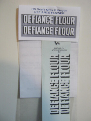 QR's Decal set 'HO' Scale DEFIANCE FLOUR Advertising for 'C' Wagon | eBay Australia