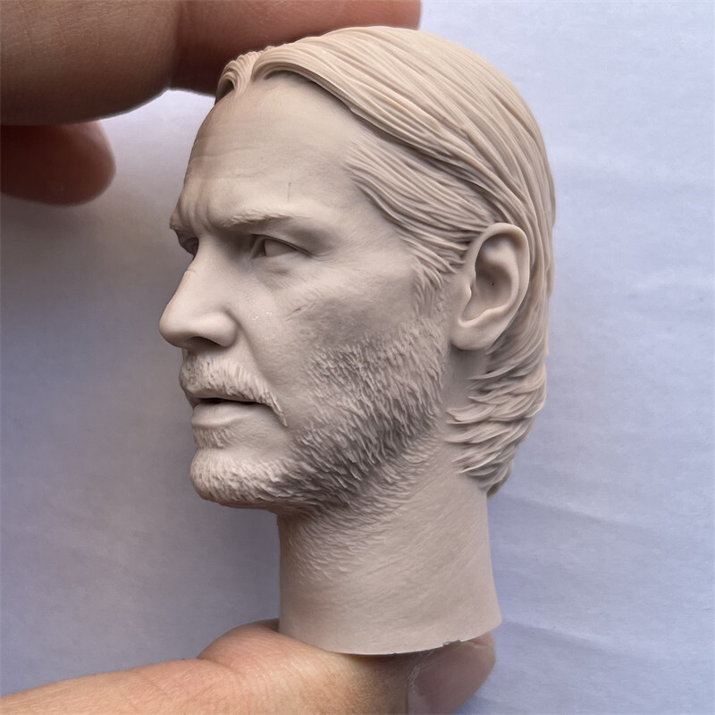 Blank 1/6 Scale God Handsome Keanu Reeves Head Sculpt Unpainted Fit 12 ...