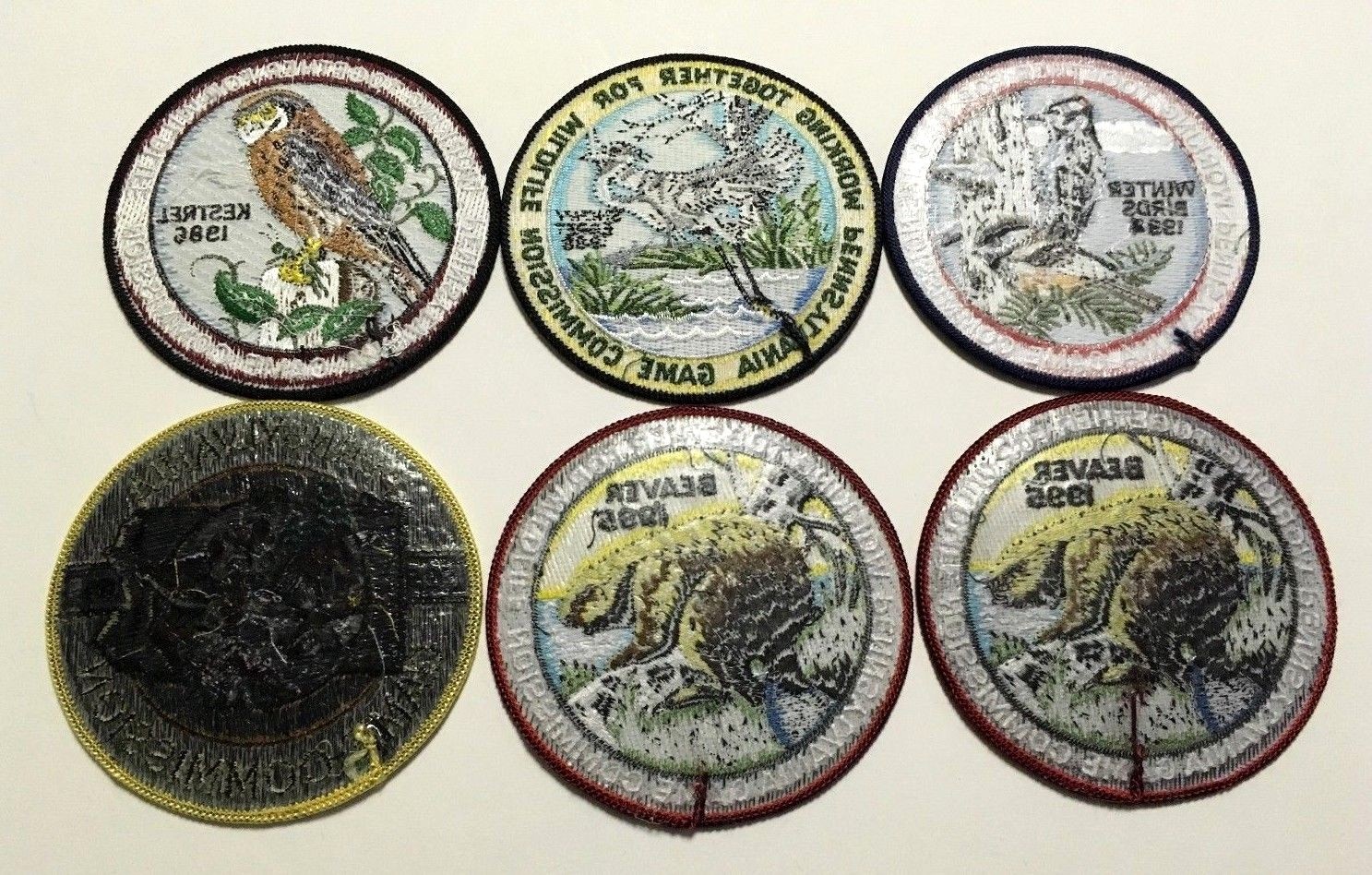6 PENNSYLVANIA GAME COMMISSION WILDLIFE PATCHES 1986 1988 1994 1995 PA ...