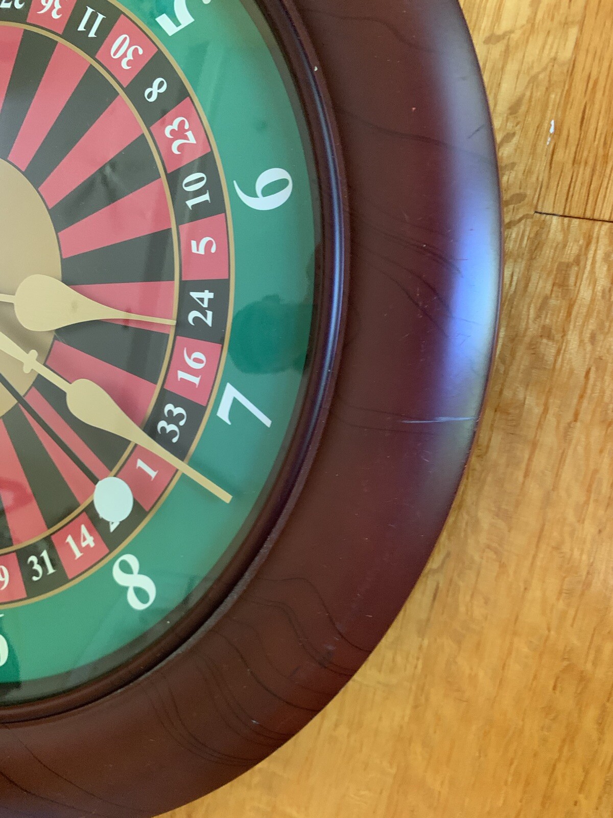 SETH THOMAS ROULETTE WALL CLOCK. 14.5" ROUND Smooth 2nd Hand Works ...