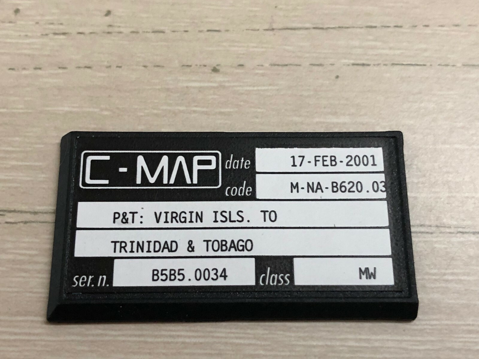 C-MAP Chart Card, M-NA-B620.03 Date:02/17/2001 P&T Virgin ISLS ...