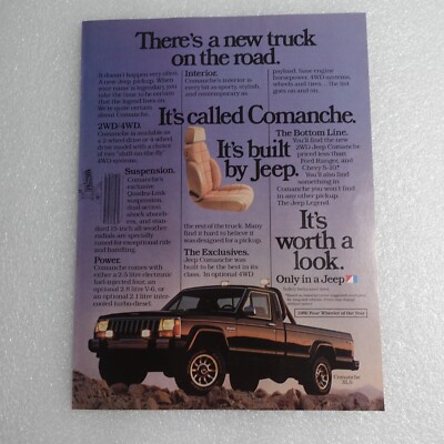 Vintage Print Ad Jeep Comanche Xls Sports Illustrated Feb 17, 1986 | eBay