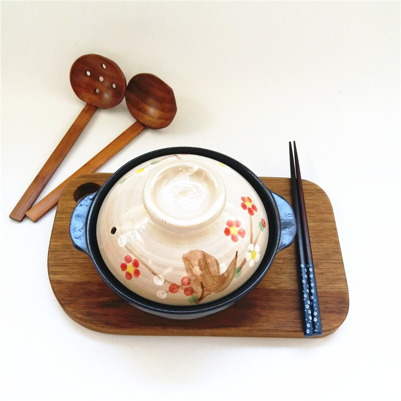 Ceramic Hot Pot Casserole Blossom Earthenware Clay Pot to Keep Warm ...