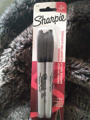 Sharpie #30162 2Ct Fine Point Black Permanent Markers New! 71641301627 ...