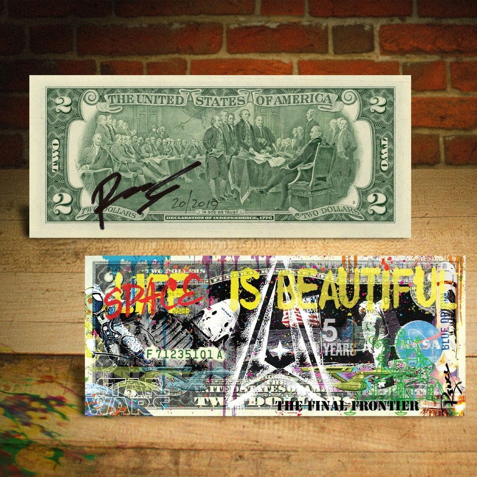 SPACE IS BEAUTIFUL Space X NASA Pop Art $2 Bill Rency Art - SN Ltd of ...
