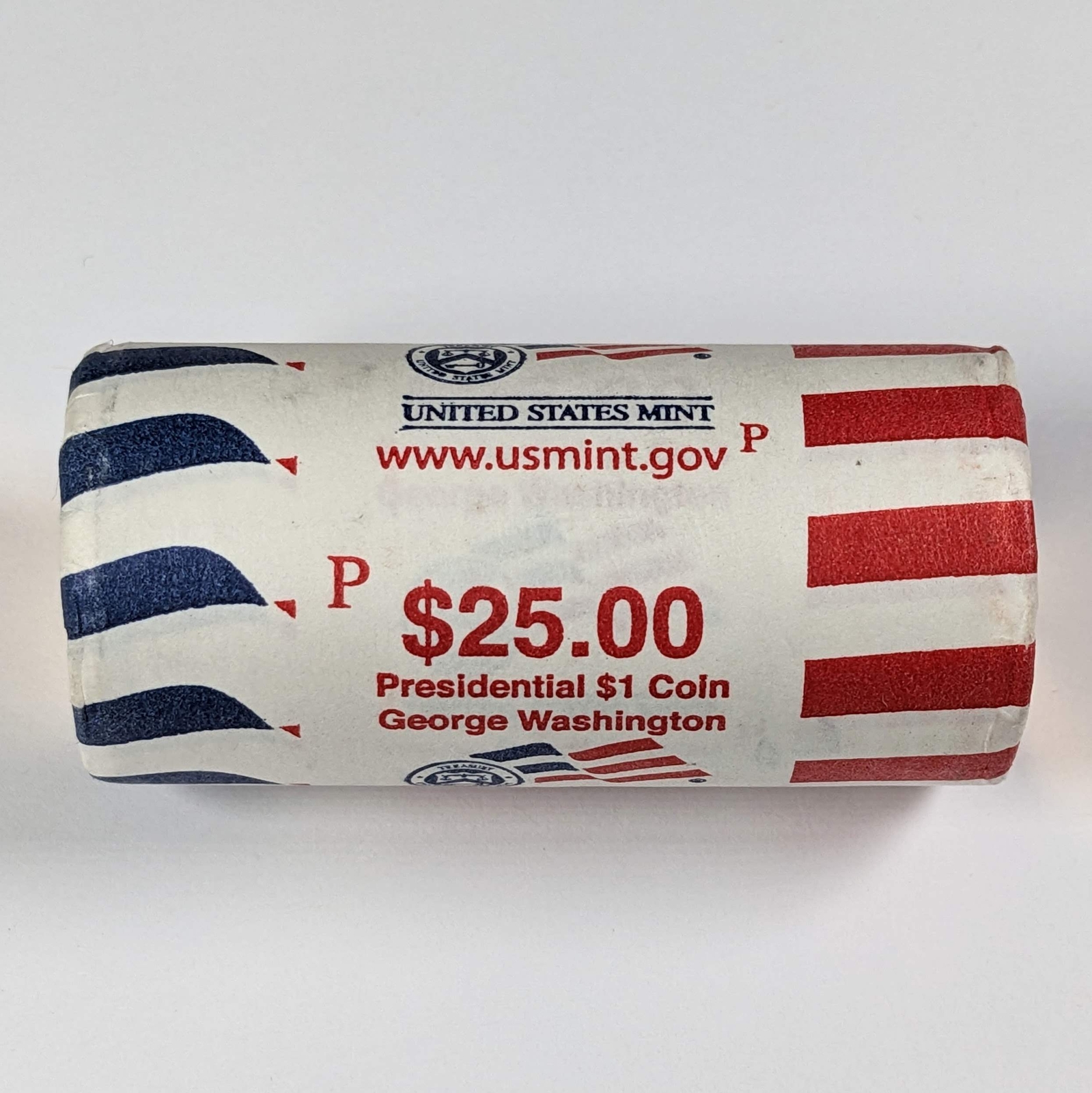 2007 P Presidential $1 Coin George Washington Roll of 25 in Original ...