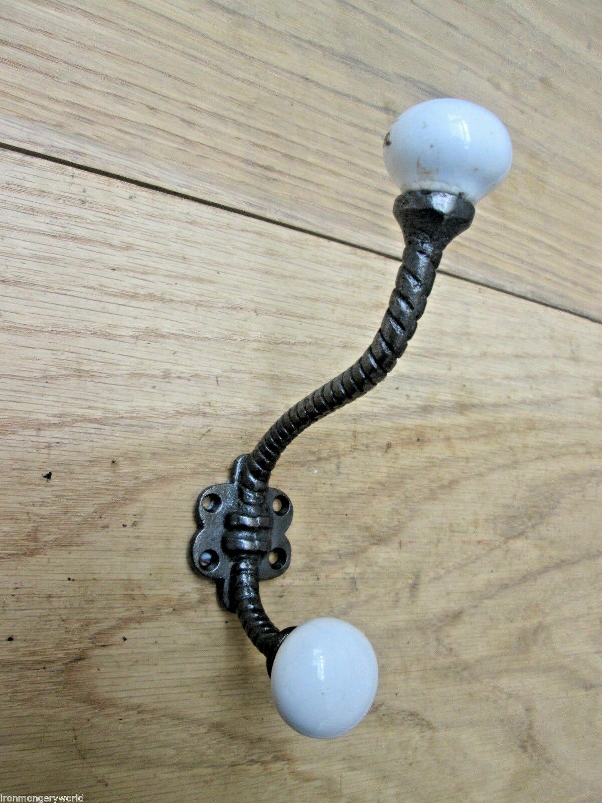 Cast iron Ceramic traditional vintage hat & coat hooks shabby chic ...