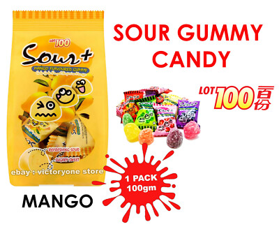 Sour Sweet Gummy Candy Lot 100 Refreshing Sour Sugary Mango 1 Pack 100g ...