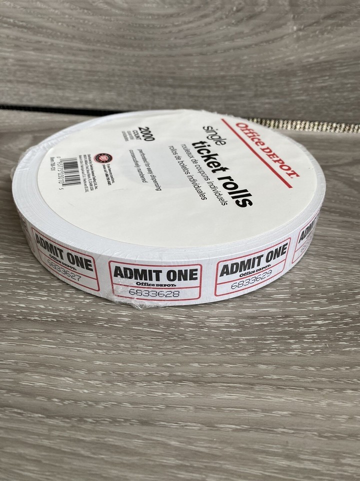 Raffle Ticket Roll of 2,000 tickets double coupon Office Depot New | eBay