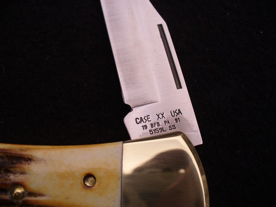 Vintage Case XX 5159 L Pretty Stag Large Lockback Knife 1991 Box and ...