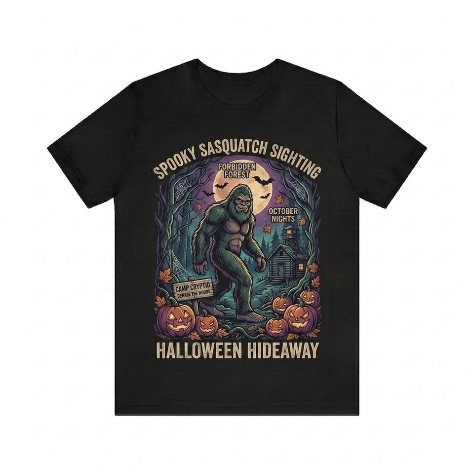 Halloween Bigfoot Sasquatch Shirt Spooky Sighting Tee Pumpkins Forest T ...