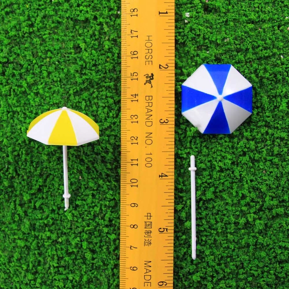 TYS11075 6pcs OO HO Scale 1:75 Model Sun Umbrella Parasol Garden Sea ...