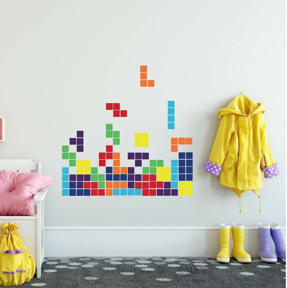 Tetris Game Wall Decal Removable Kids Home Nursery Stickers Vinyl Art ...