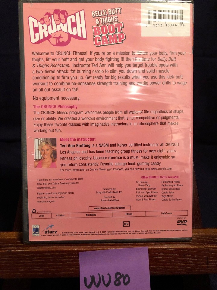 CRUNCH - BELLY, BUTT & THIGHS BOOT CAMP DVD! NEW! FREE SHIPPING! Teri ...