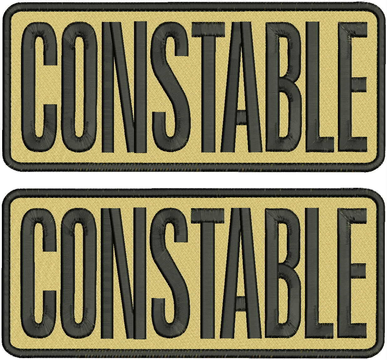 CONSTABLE 2 EMBROIDERY PATCHES 4X10 WHIT HOOK ON BACK TAN/BLACK | eBay